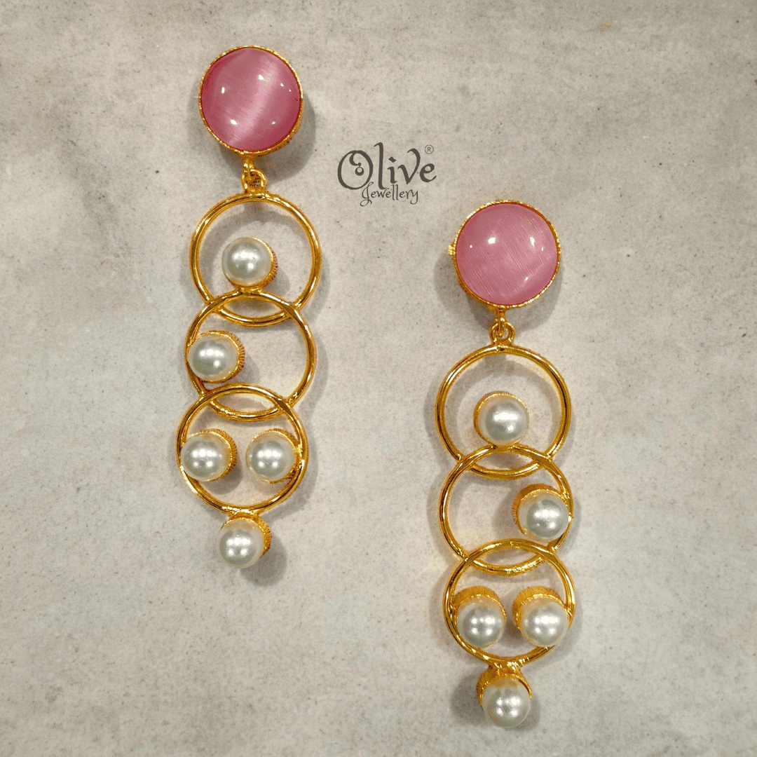 The Pearl Loops - The Golden Brass – Olive Jewellery