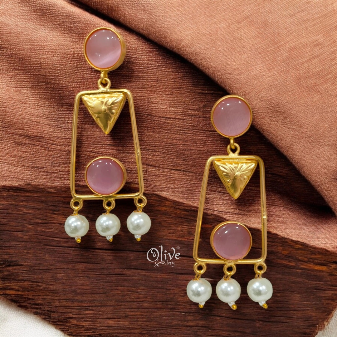 The Golden Pearl Triangles – Olive Jewellery